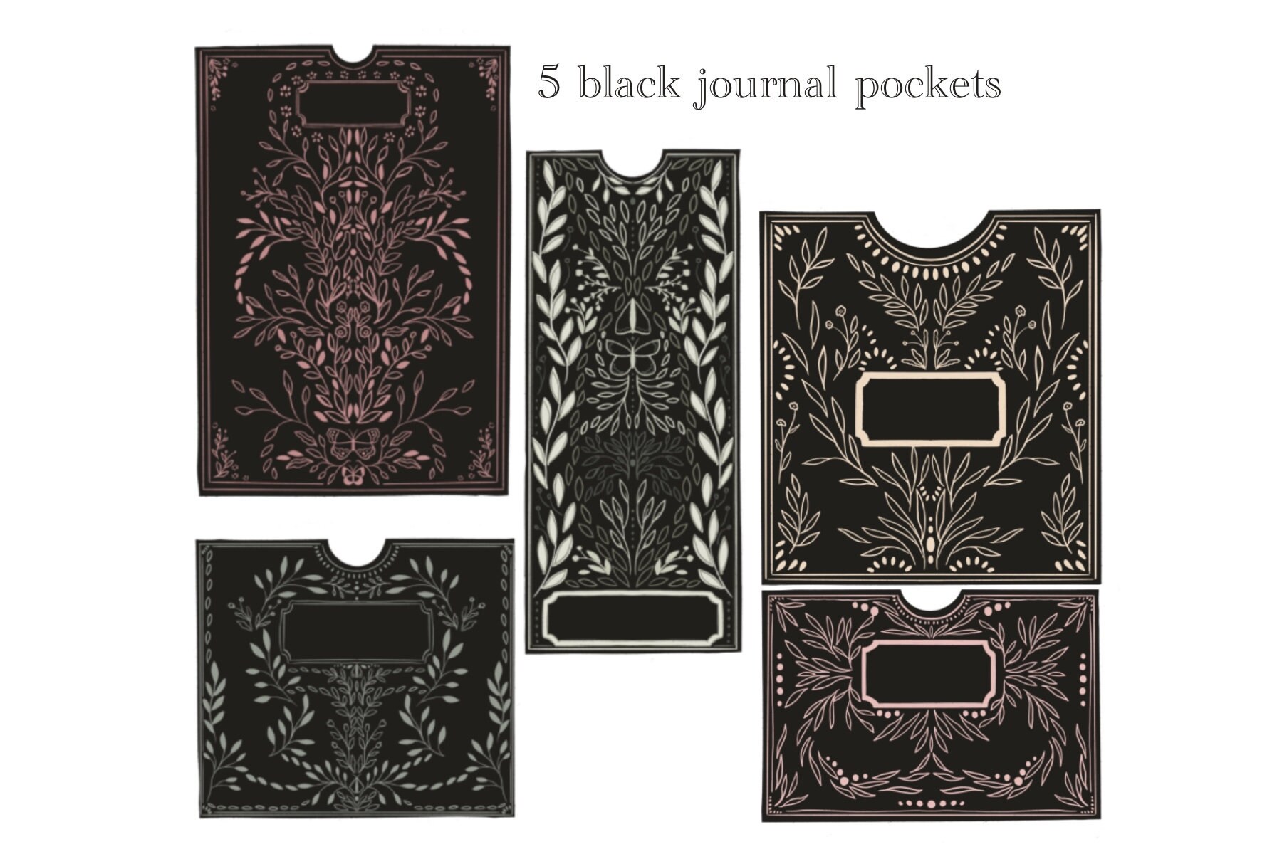 Printable Labels and Pockets Journaling Kit Illustrated - Etsy