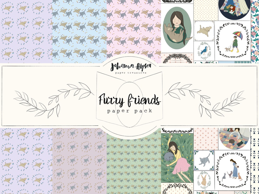 Furry Friends Animals Pets Paper Pack Dog and Cats - Etsy