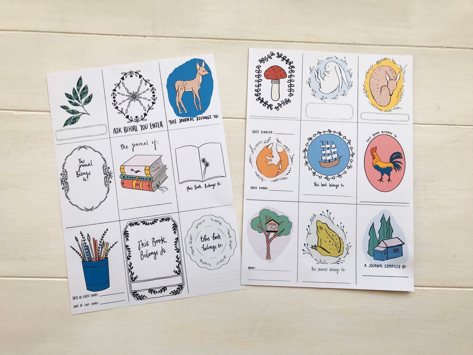 Journal Book Plates Printable Junk Journal Book Plates - Etsy