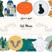 Full Moon Foldouts, Halloween Printables, Journal Ephemera, Printable ...