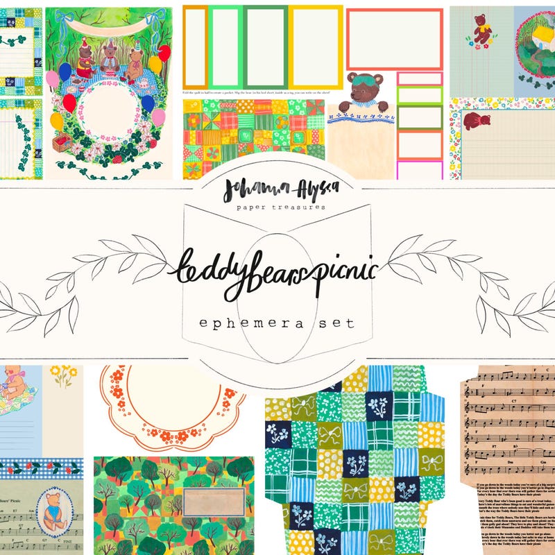 Teddy Bear Digital Ephemera - Etsy
