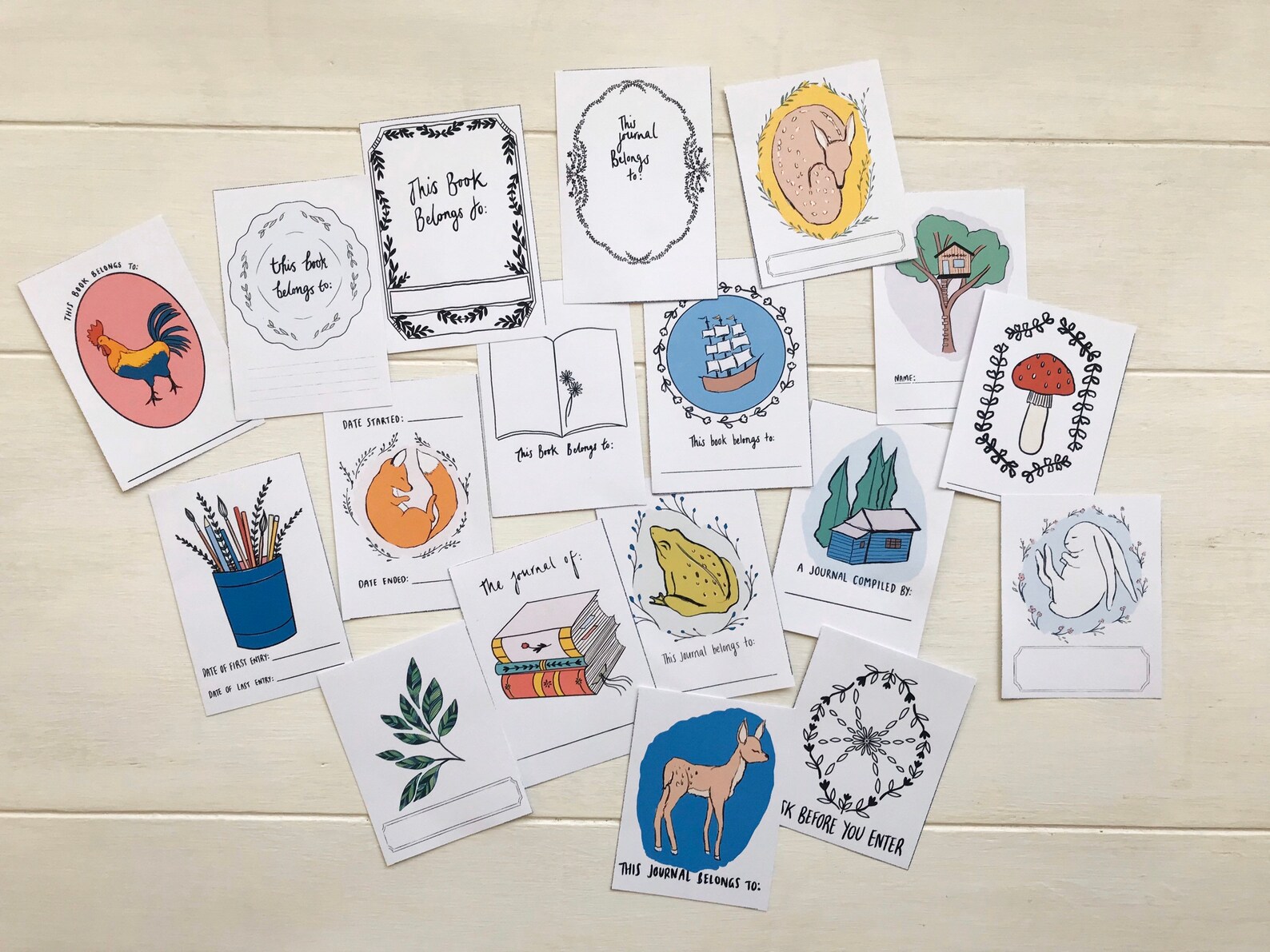 Journal Book Plates Printable Junk Journal Book Plates - Etsy