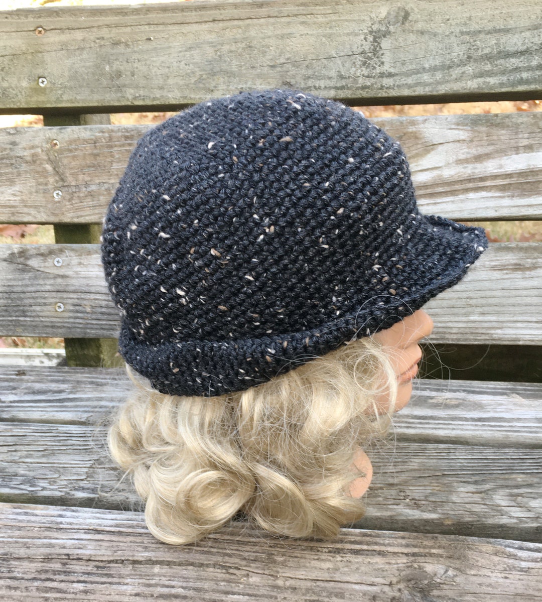 Lightweight, Handmade. Wool. Tweed. Packable Narrow Brimmed Cloche Hat ...