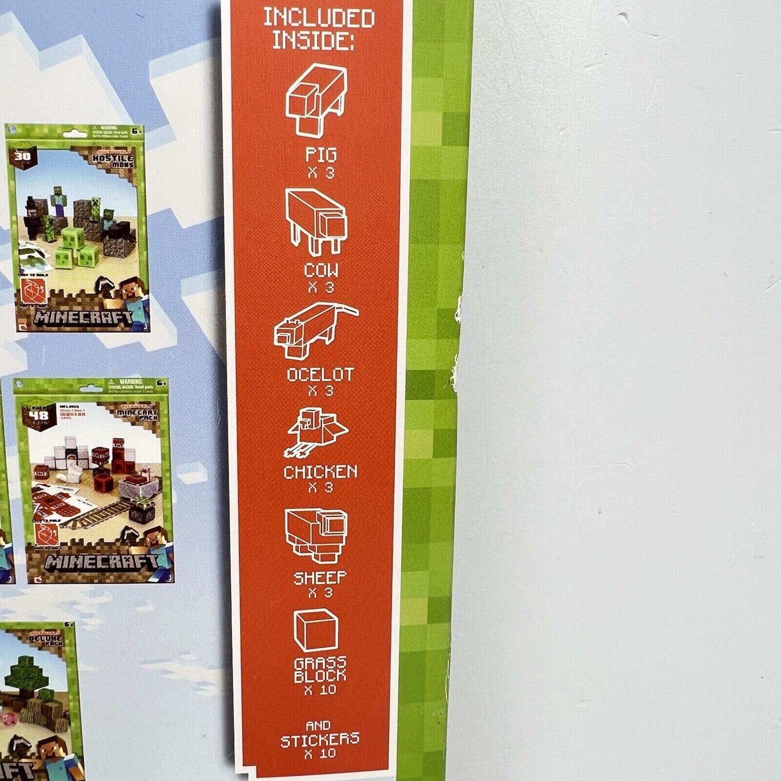 Minecraft Papercraft Animal Mobs Set Over 30 Pieces Pigs Cows Ocelot ...