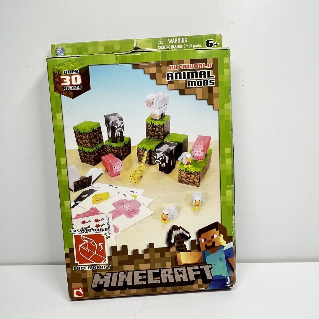 Minecraft Papercraft Animal Mobs Set Over 30 Pieces Pigs Cows Ocelot ...
