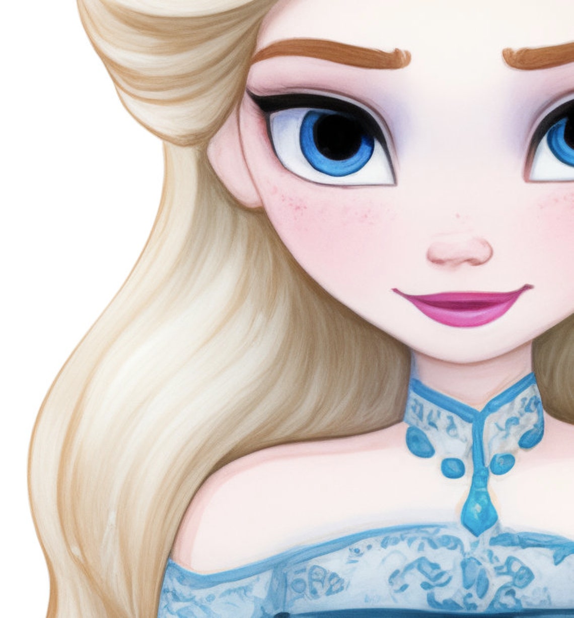 Frozen Ice Princess Watercolor Clipart, Frozen Clipart, Elsa Anna Girl ...