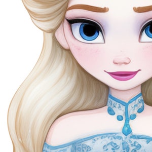 Frozen Ice Princess Watercolor Clipart, Frozen Clipart, Elsa Anna Girl ...