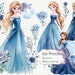 Frozen Ice Princess Watercolor Clipart, Frozen Clipart, Elsa Anna Girl ...