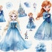 Frozen Ice Princess Watercolor Clipart, Frozen Clipart, Elsa Anna Girl ...