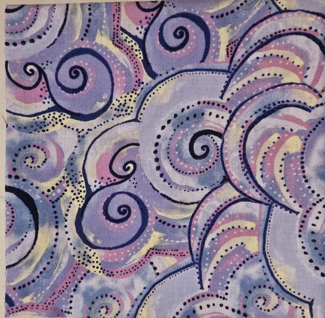 Laurel Burch Sea Goddess Periwinkle Swirls. 1/2 Yd. New Cotton Fabric ...