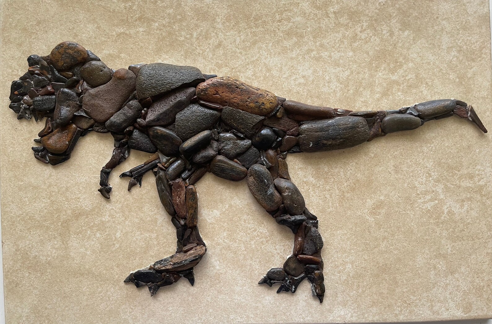 Dinosaurus Tyrannosaurus Rex. Pebble Mosaics. Pebble Art. - Etsy