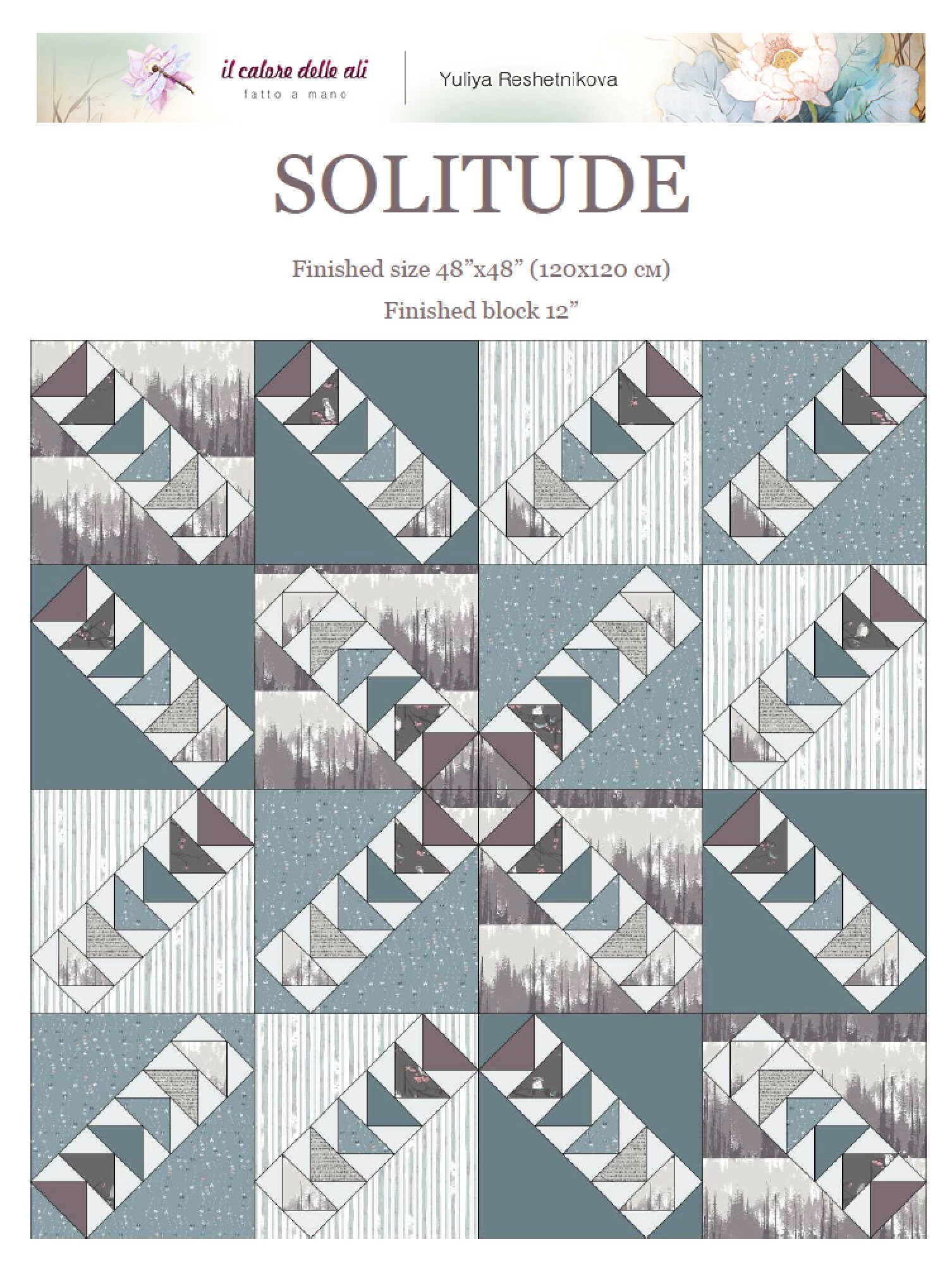 Solitude Quilt PDF Pattern - Sewing for Beginners Original Modern ...