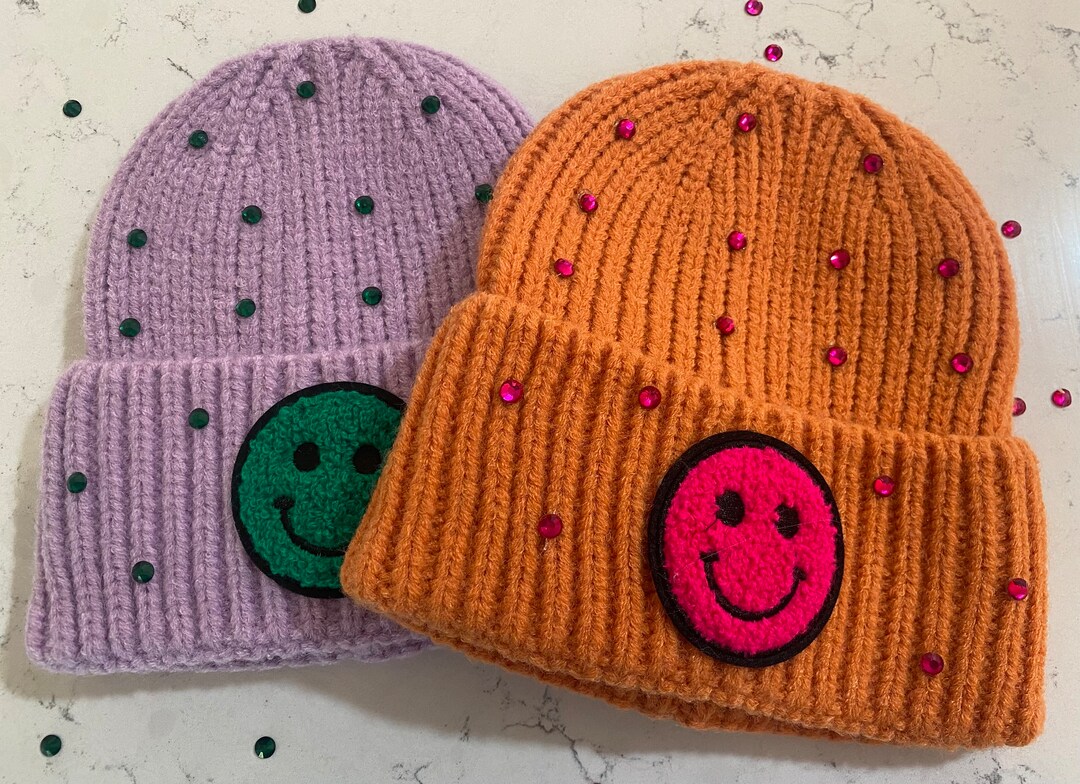 Smiley Face Beanies for Kiddos and Adults - Etsy