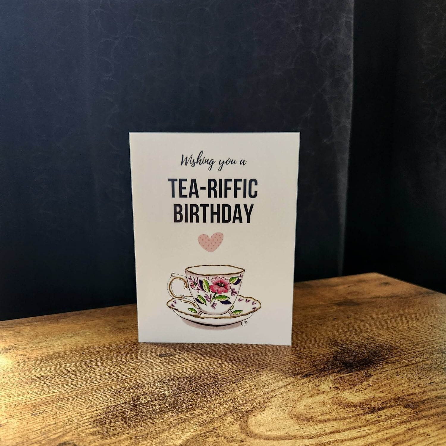 Wishing You a Tea-riffic Birthday Card, Cute Birthday Card for Tea ...