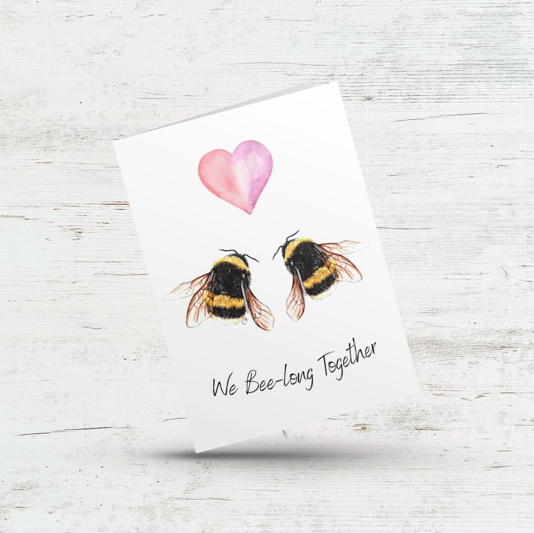 We Bee-long Together, Bee Pun Valentine Card for Boyfriend, Girlfriend ...
