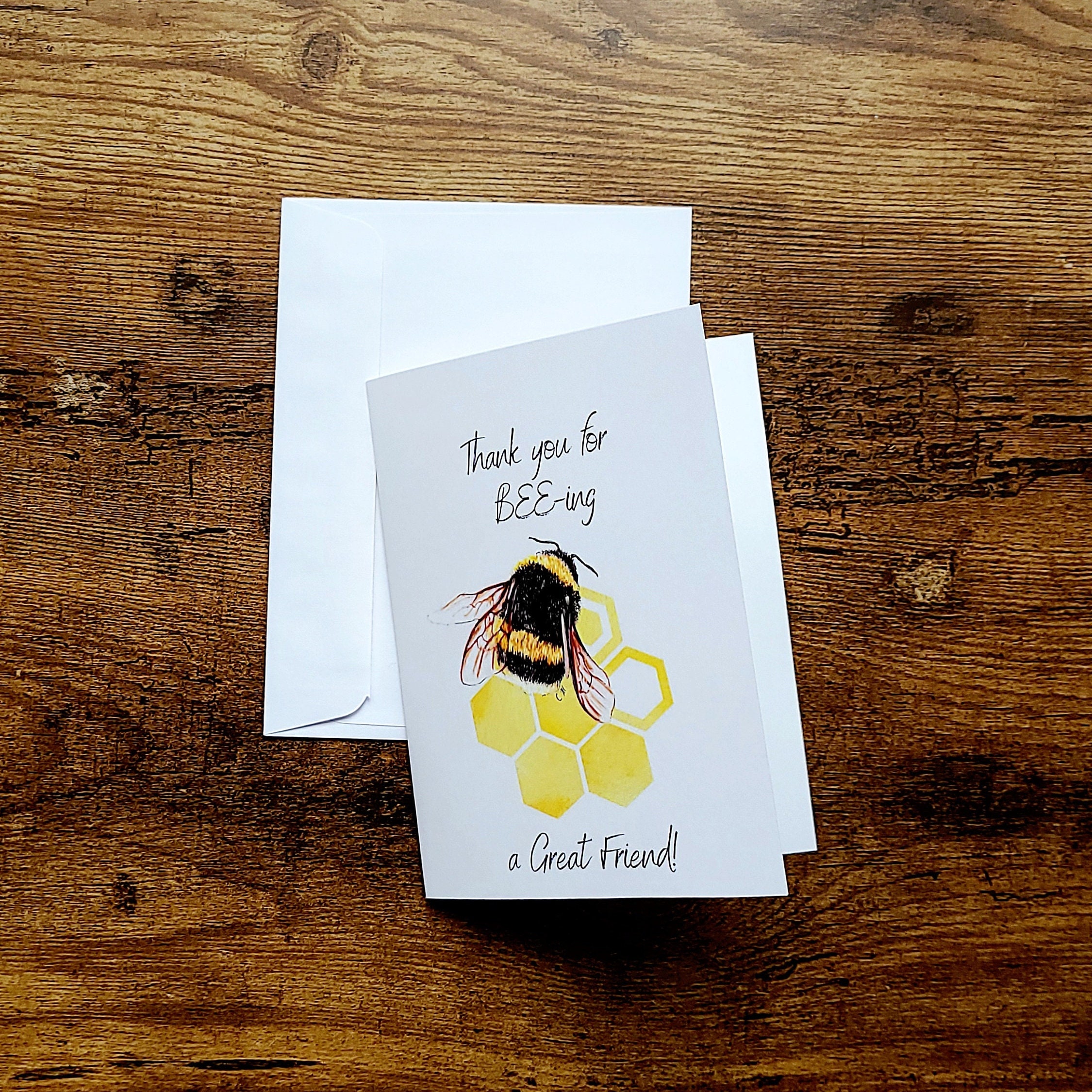Thank You for Beeing a Great Friend, Thank You Note Card, Cute Bumble ...