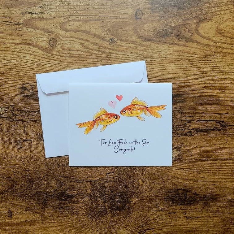 Two Less Fish in the Sea Card, Congratulations on Your Wedding Card ...
