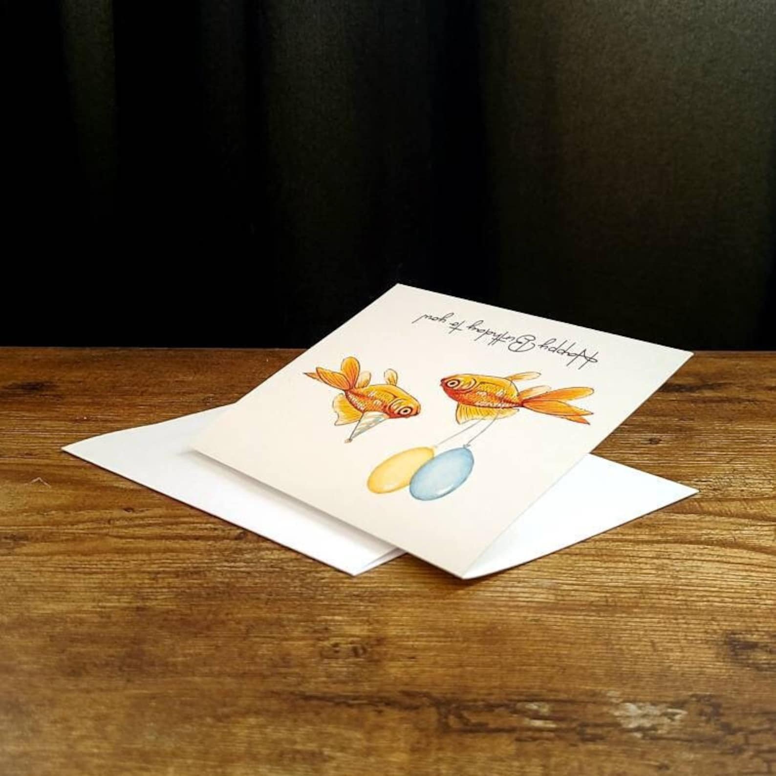 Happy Birthday to You, Goldfish Birthday Party Card, Cute Whimsical ...