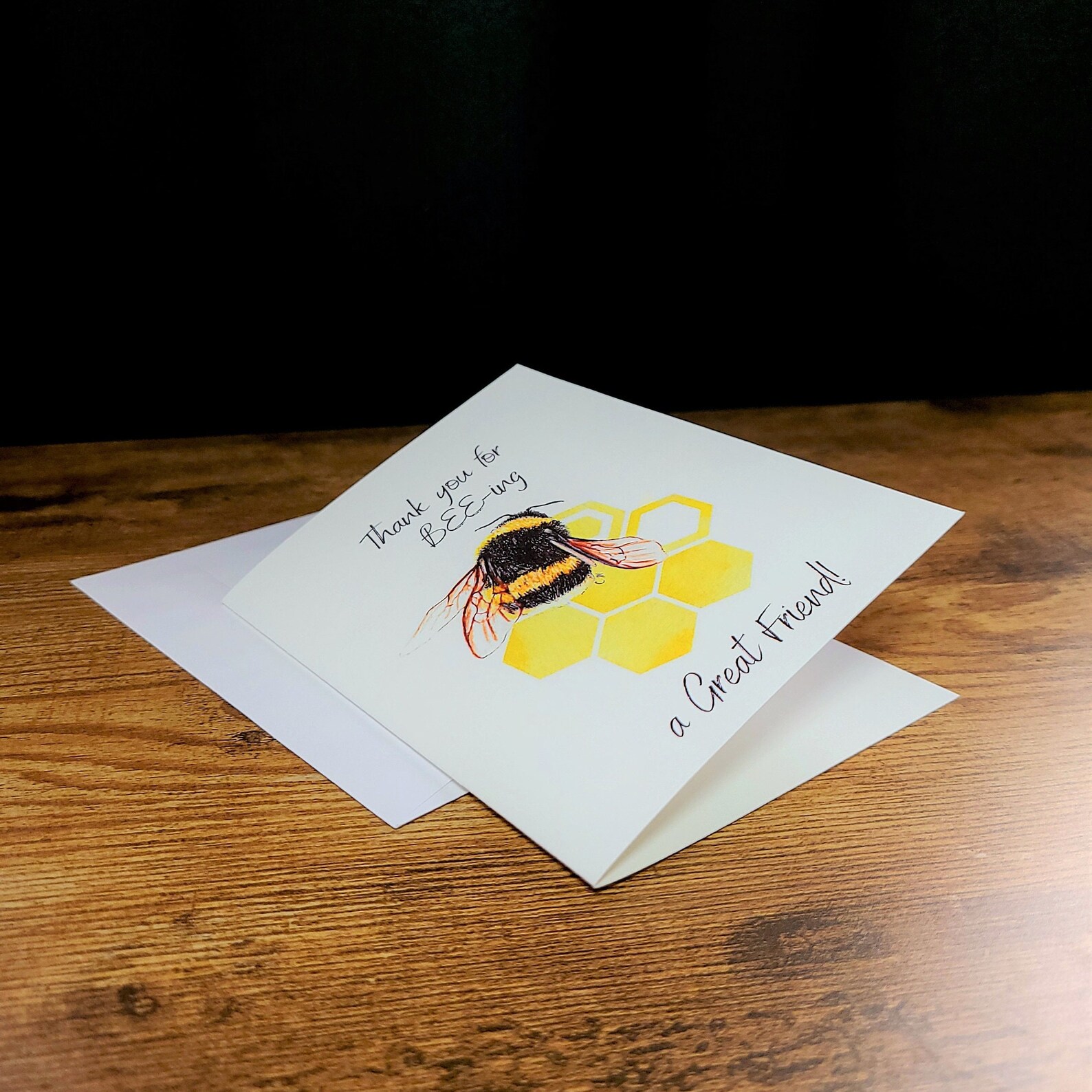 Thank You for Beeing a Great Friend, Thank You Note Card, Cute Bumble ...