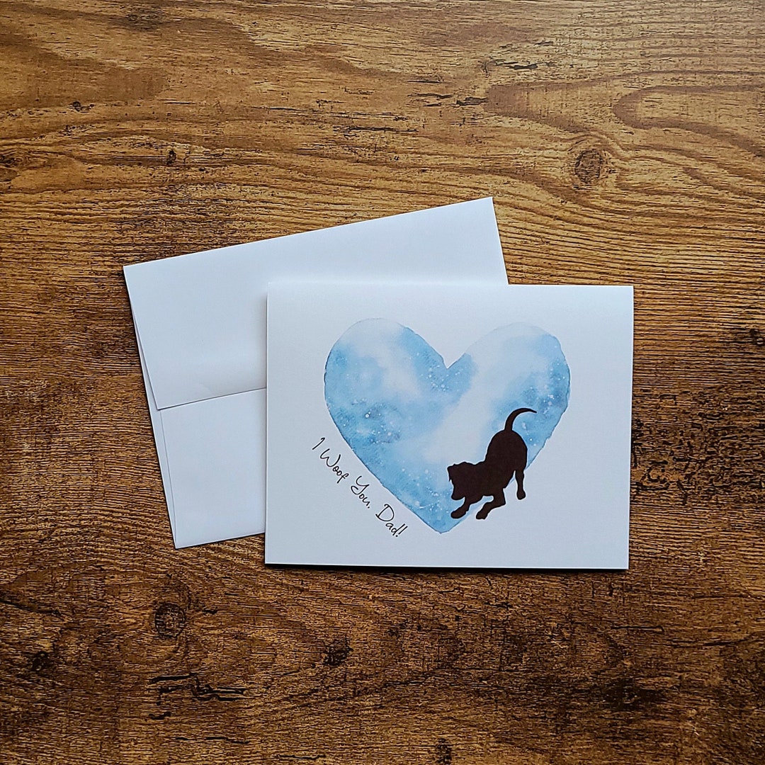 I Woof You Dad, Dog Pun Dad Card, Happy Father's Day Card, Fur Baby ...