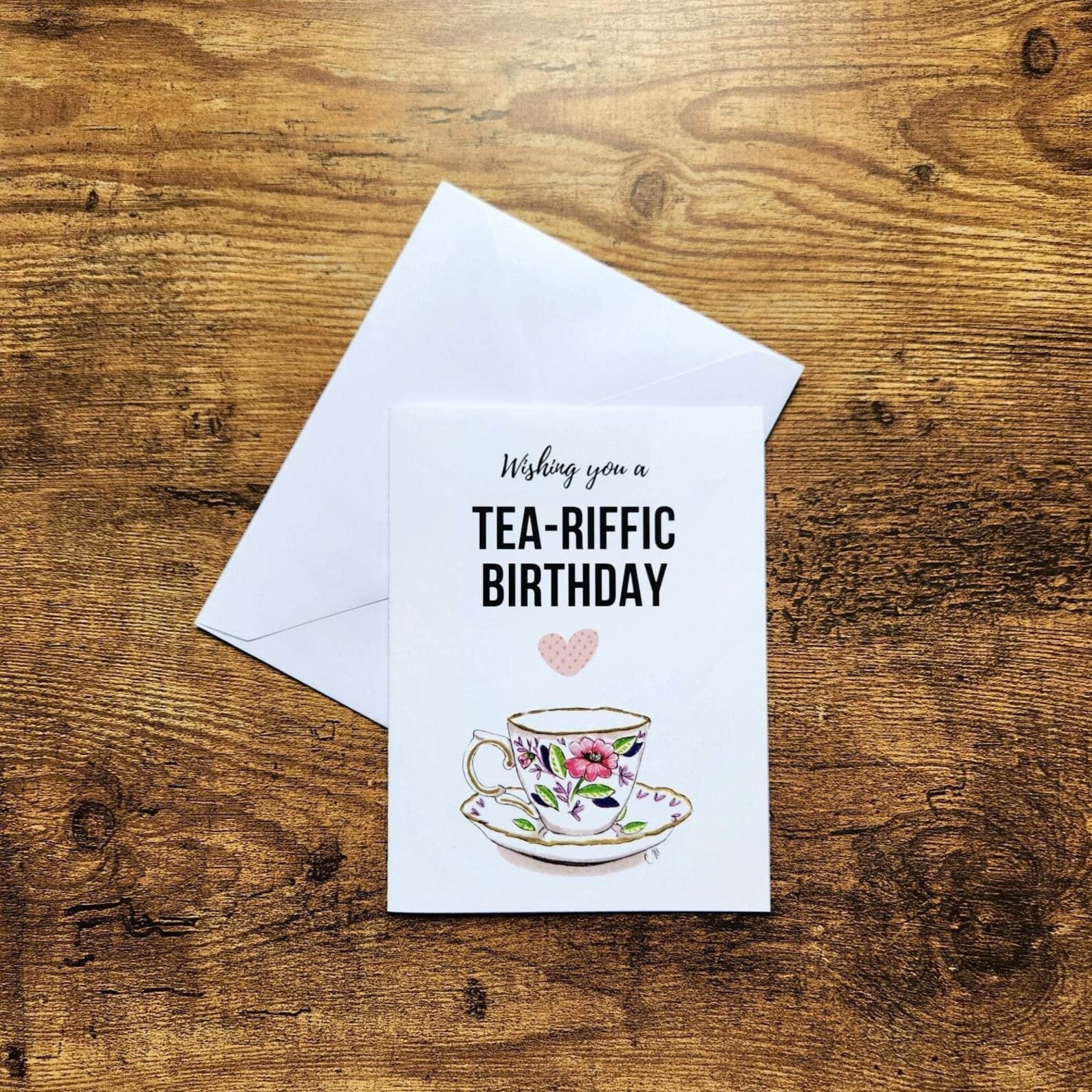 Wishing You a Tea-riffic Birthday Card, Cute Birthday Card for Tea ...