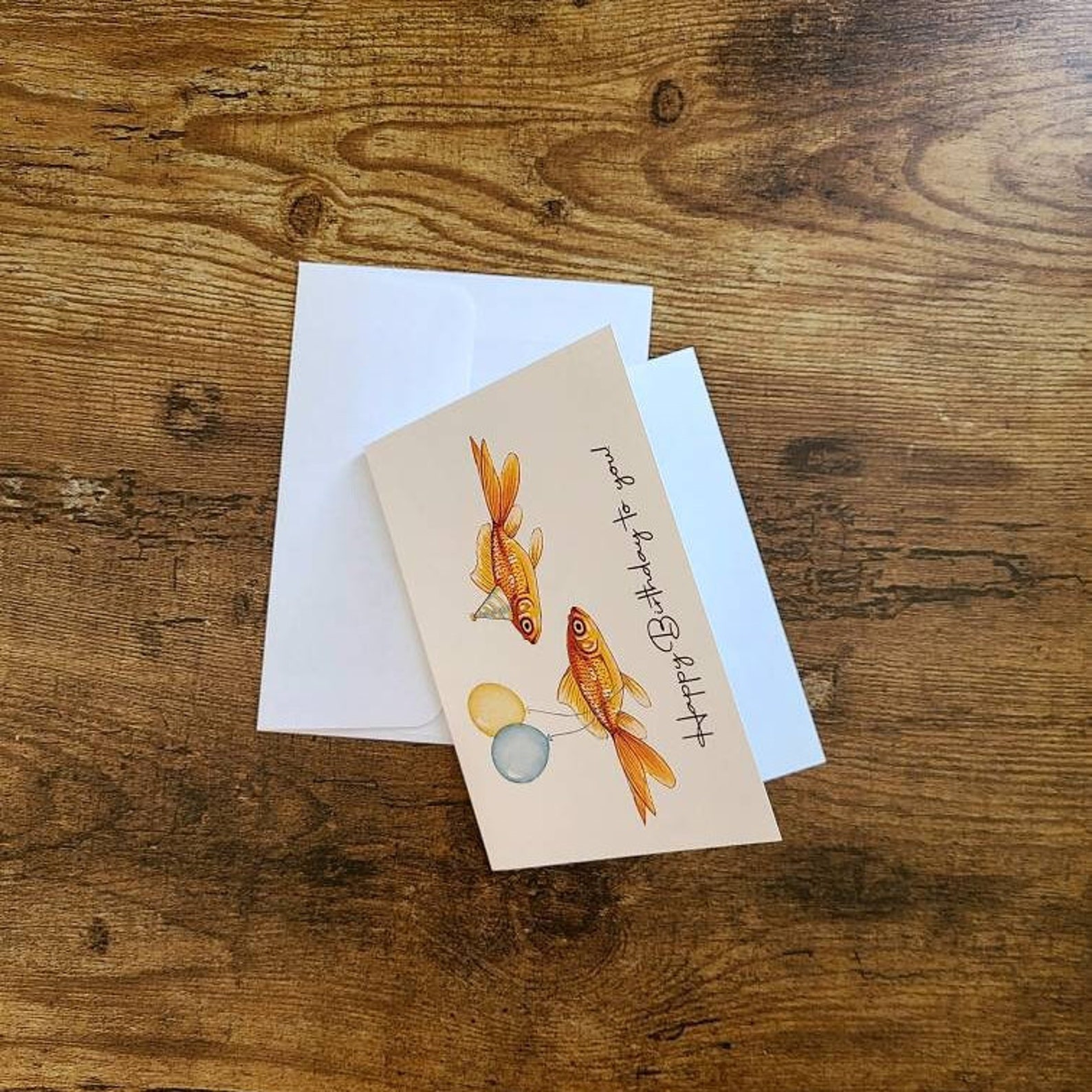 Happy Birthday to You, Goldfish Birthday Party Card, Cute Whimsical ...