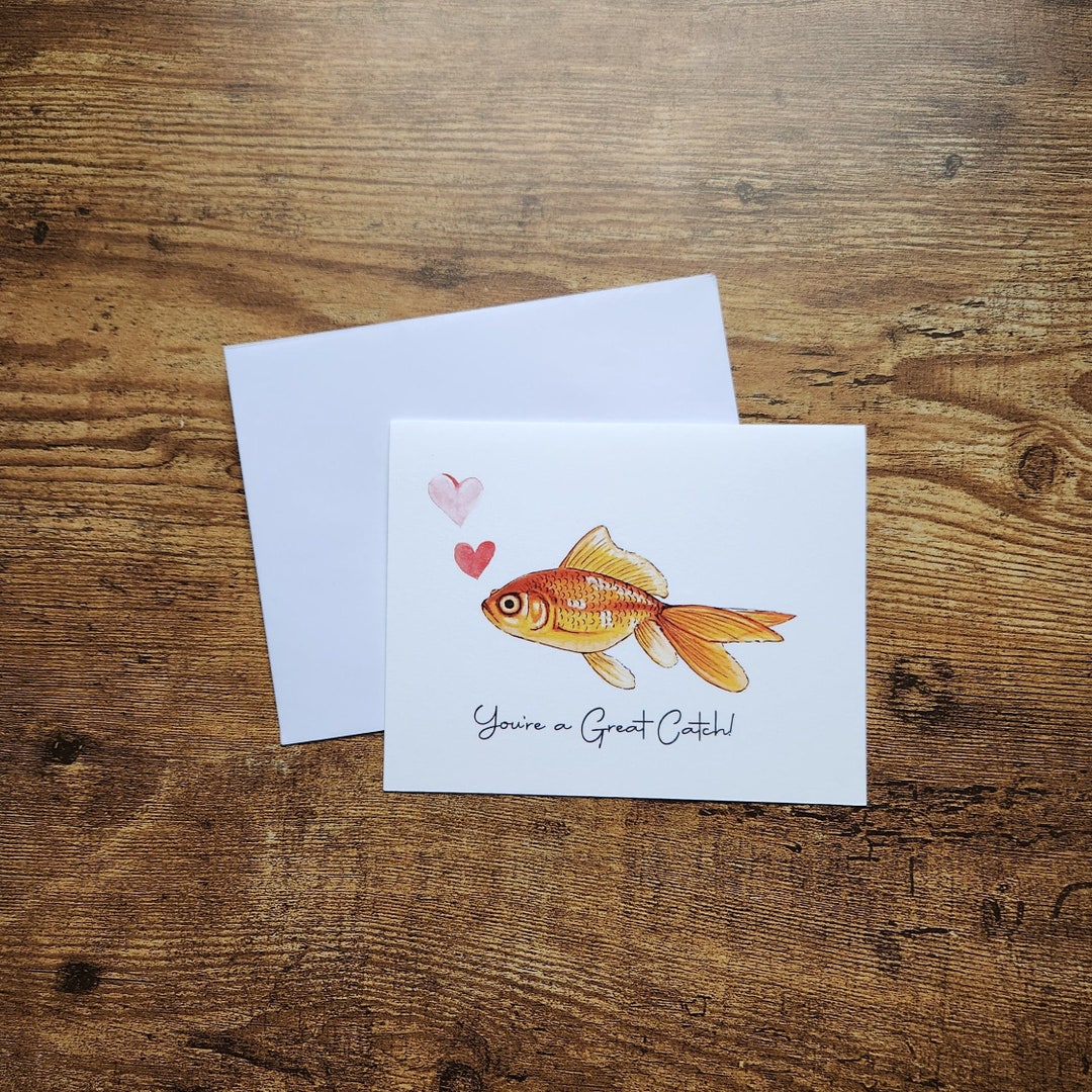 You're a Great Catch Fish Pun Card Anniversary Card - Etsy