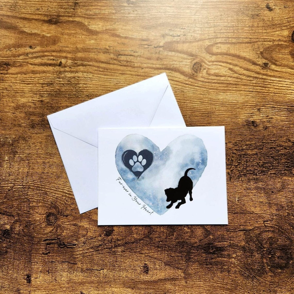 Pet Sympathy Card, Furever in Your Heart, Dog Memorial Card, Dog Loss ...