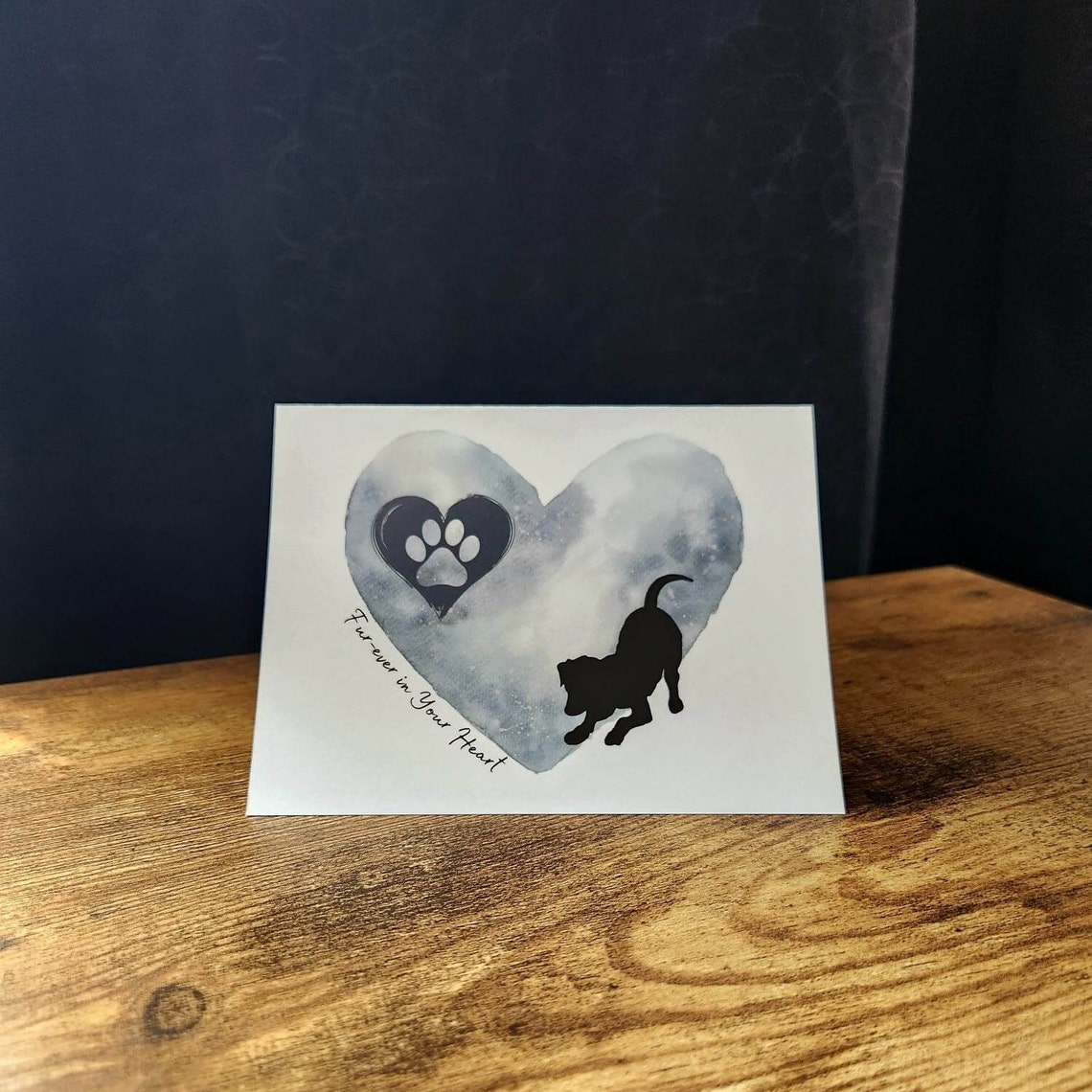 Pet Sympathy Card, Furever in Your Heart, Dog Memorial Card, Dog Loss ...