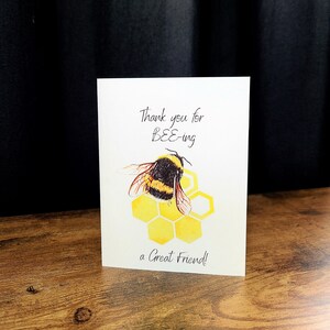 Thank You for Beeing a Great Friend, Thank You Note Card, Cute Bumble ...