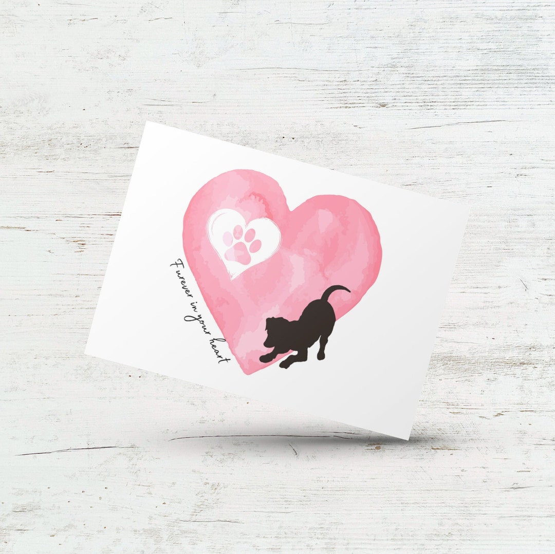 Dog Memorial Card, Forever in Your Heart, Loss of Dog Card, Dog ...