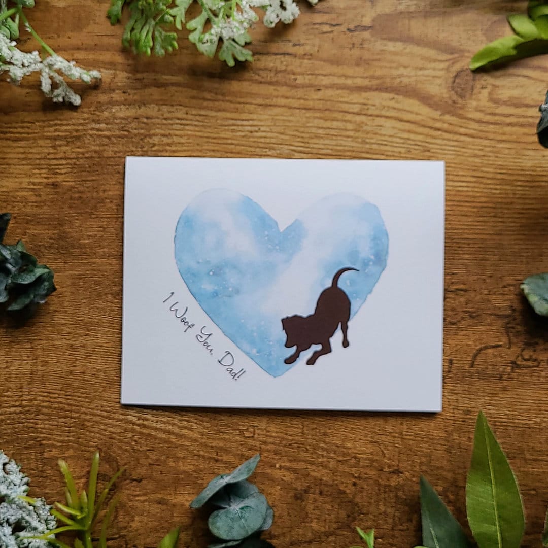 I Woof You Dad, Dog Pun Dad Card, Happy Father's Day Card, Fur Baby ...