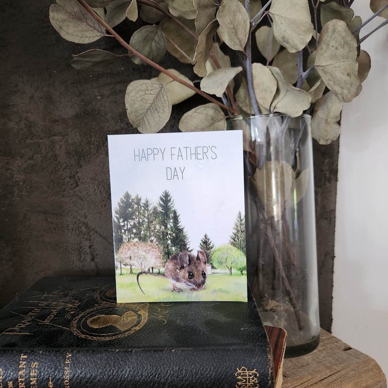 Happy Father's Day Card, Cute Field Mouse Card, Nature Greeting for Dad ...