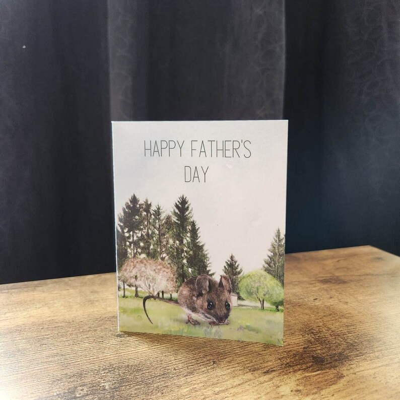 Happy Father's Day Card, Cute Field Mouse Card, Nature Greeting for Dad ...