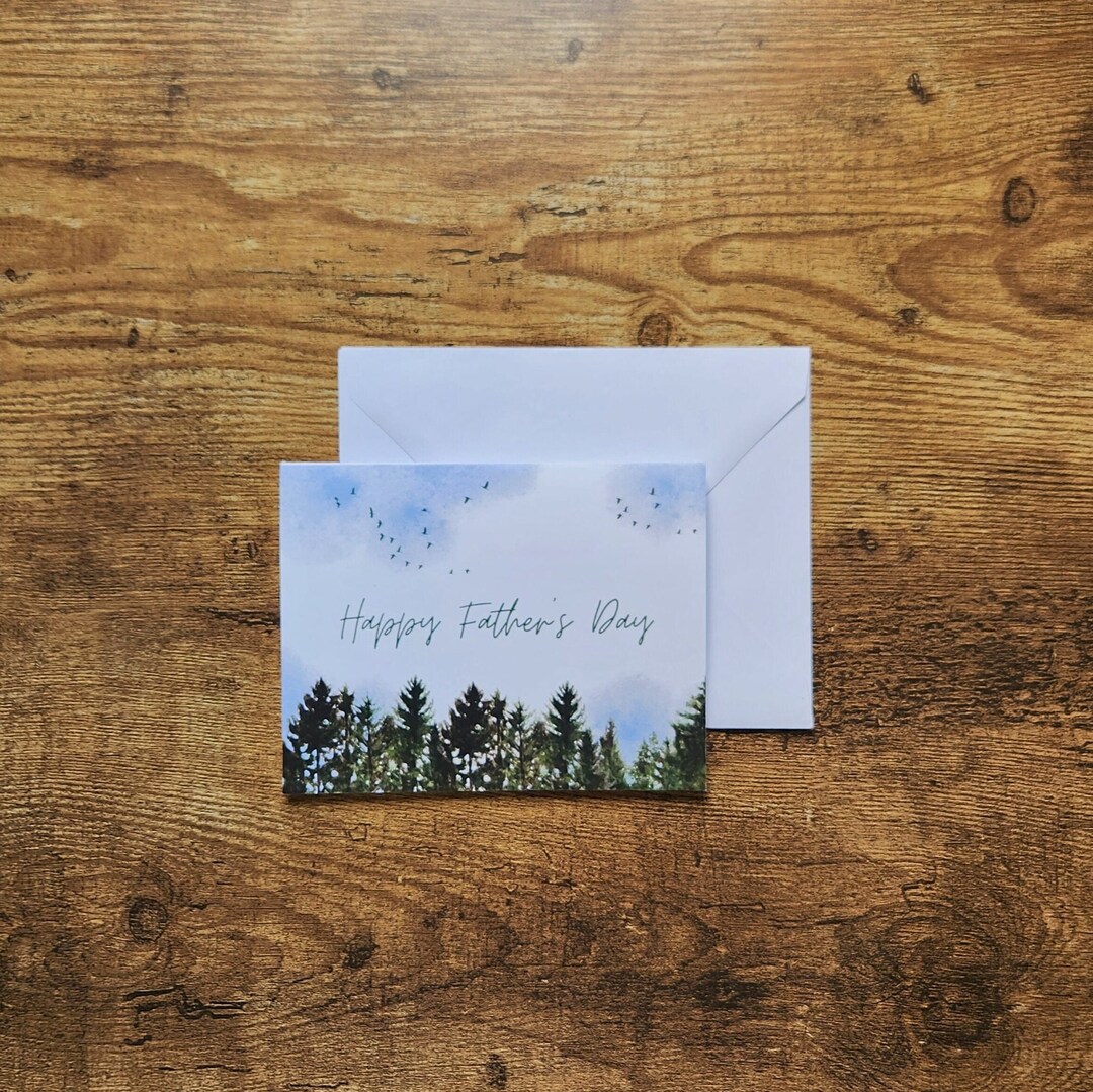 Happy Father's Day Card, Outdoor Camping Adventure Card for Dad, Pine ...