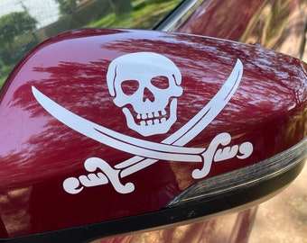 Pirate Jolly Rogers Flag Car Vinyl Decal/bumper Decal - Etsy