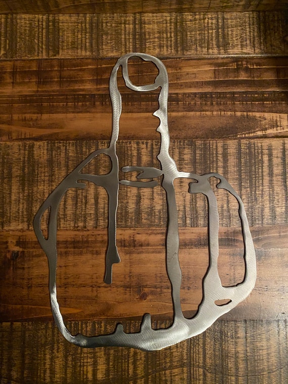 Steel Middle Finger Wall Sign | Etsy