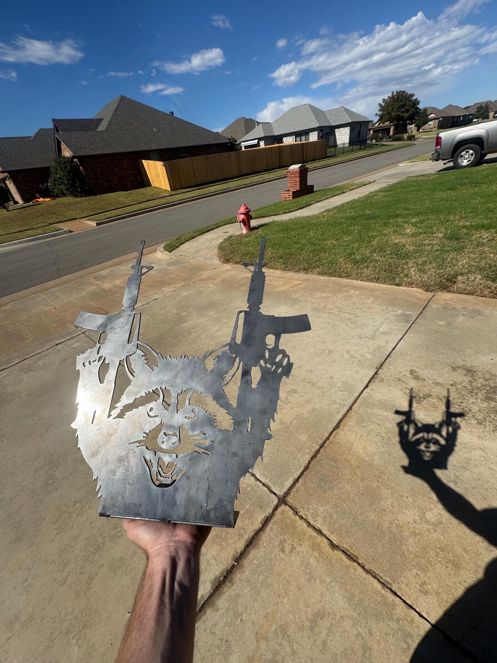 Steel Peek-a-boo M-16 Raccoon Fence Post Decoration Yard Art - Etsy