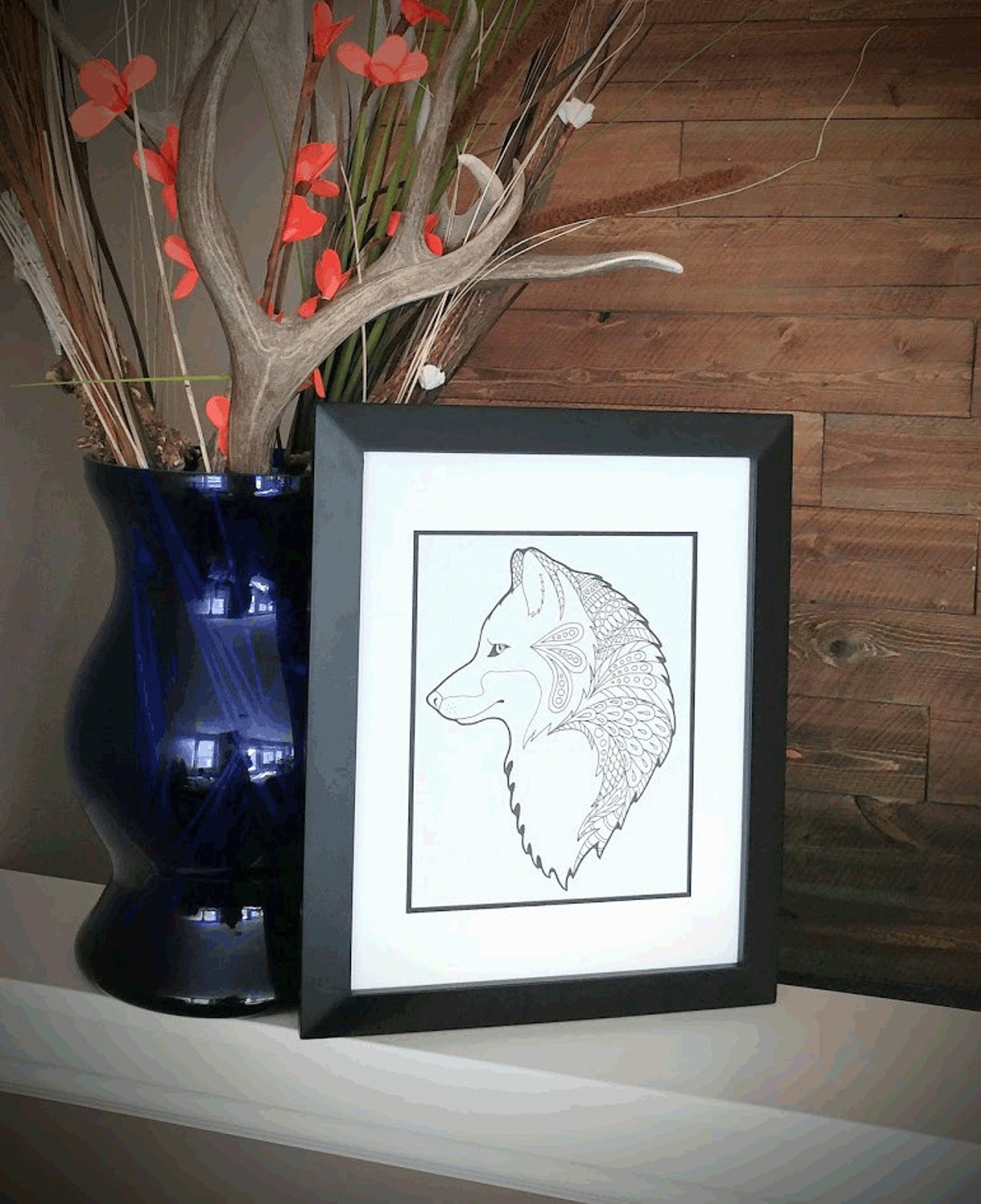 Fox Downloadable Print Ink Drawing - Etsy