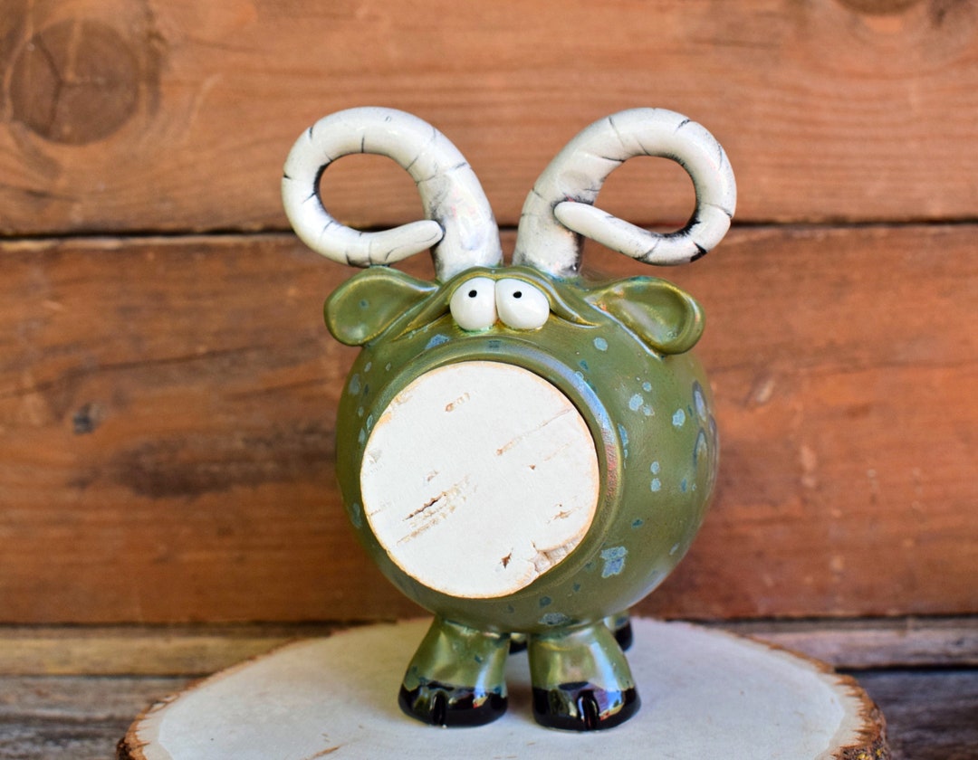 Handmade Pottery Ram Piggy Bank in Stock and Ready to Ship - Etsy