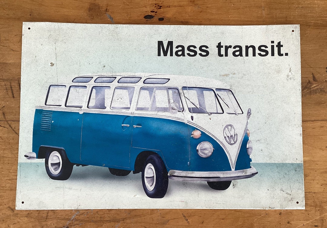 VW Bus Wagon Metal Sign “mass Transit” - Etsy