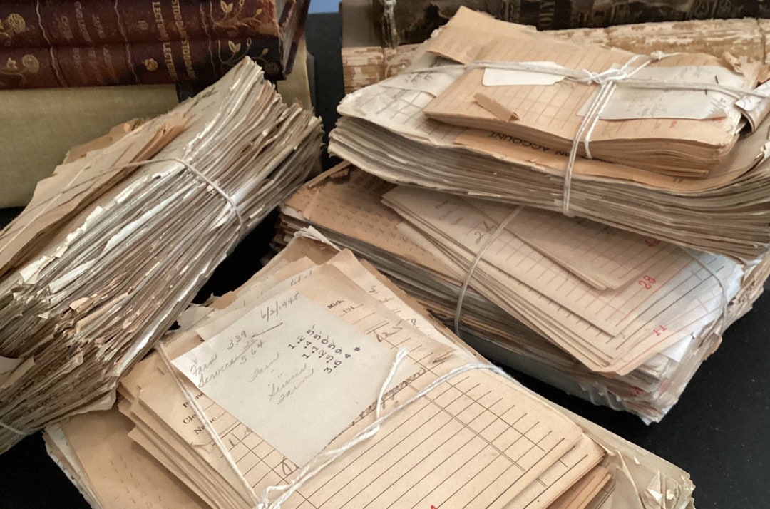 40s Vintage Invoice Scrap Paper Lot Ephemera Lot Junk Journal Paper ...