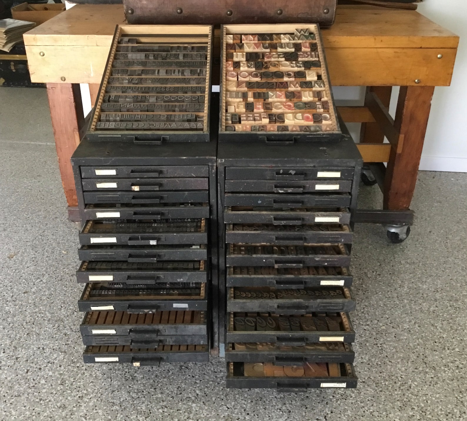 2 Full Printing Press Letter File Cabinet/ Drawers of Complete - Etsy