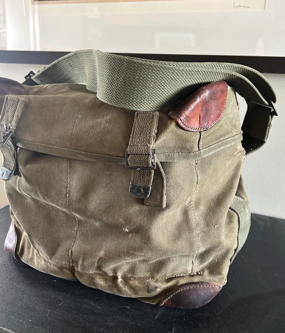 Vintage Canvas/leather Field Bag - Etsy