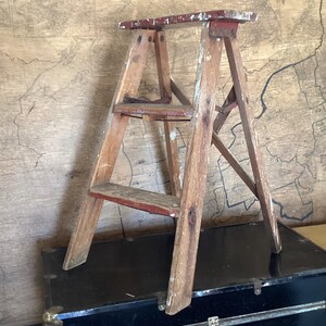 Vintage Wooden Step Ladder - Etsy