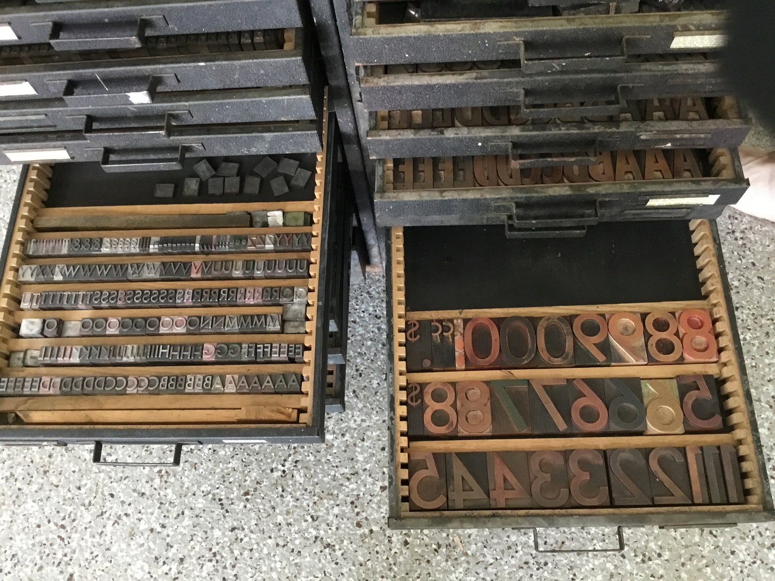 2 Full Printing Press Letter File Cabinet/ Drawers of Complete - Etsy