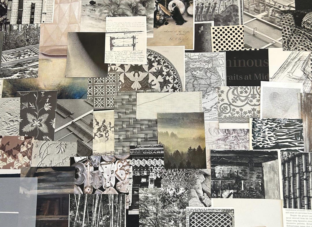 Scrapbooking Black / White Scrap Paper Pack Ephemera Lot Junk Journal ...