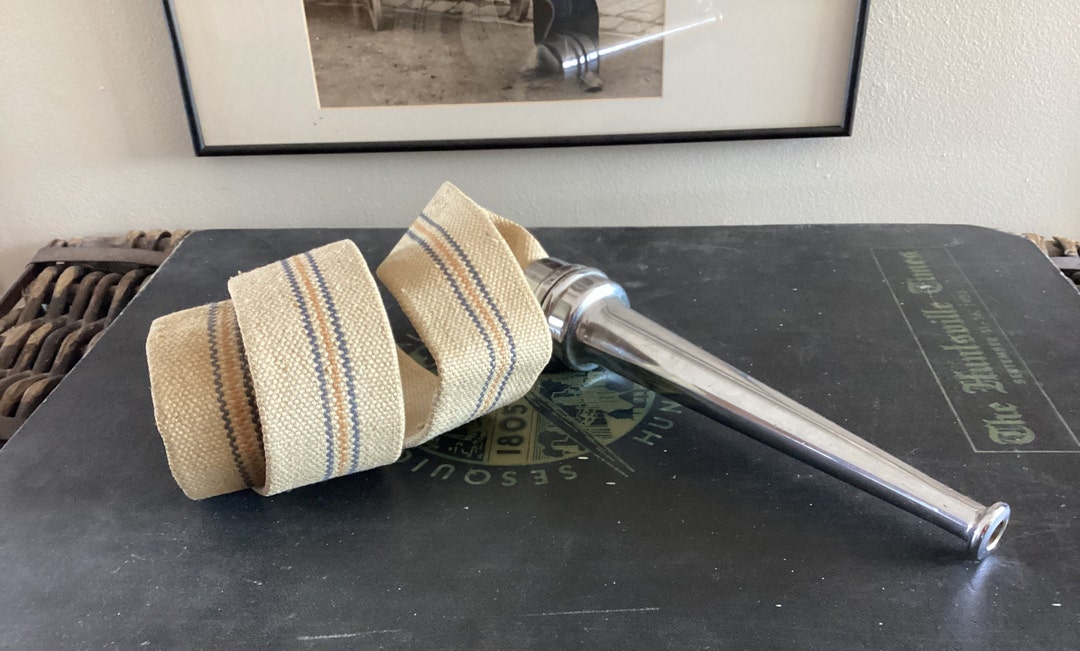 Vintage Silver Chrome Fire Hose Nozzle With Canvas Hose - Etsy