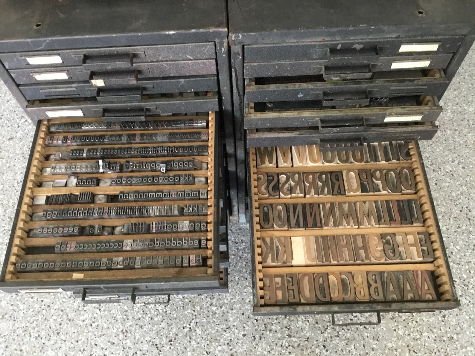 2 Full Printing Press Letter File Cabinet/ Drawers of Complete - Etsy