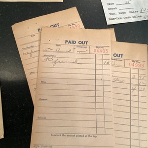 40s Vintage Invoice Scrap Paper Lot Ephemera Lot Junk Journal Paper ...
